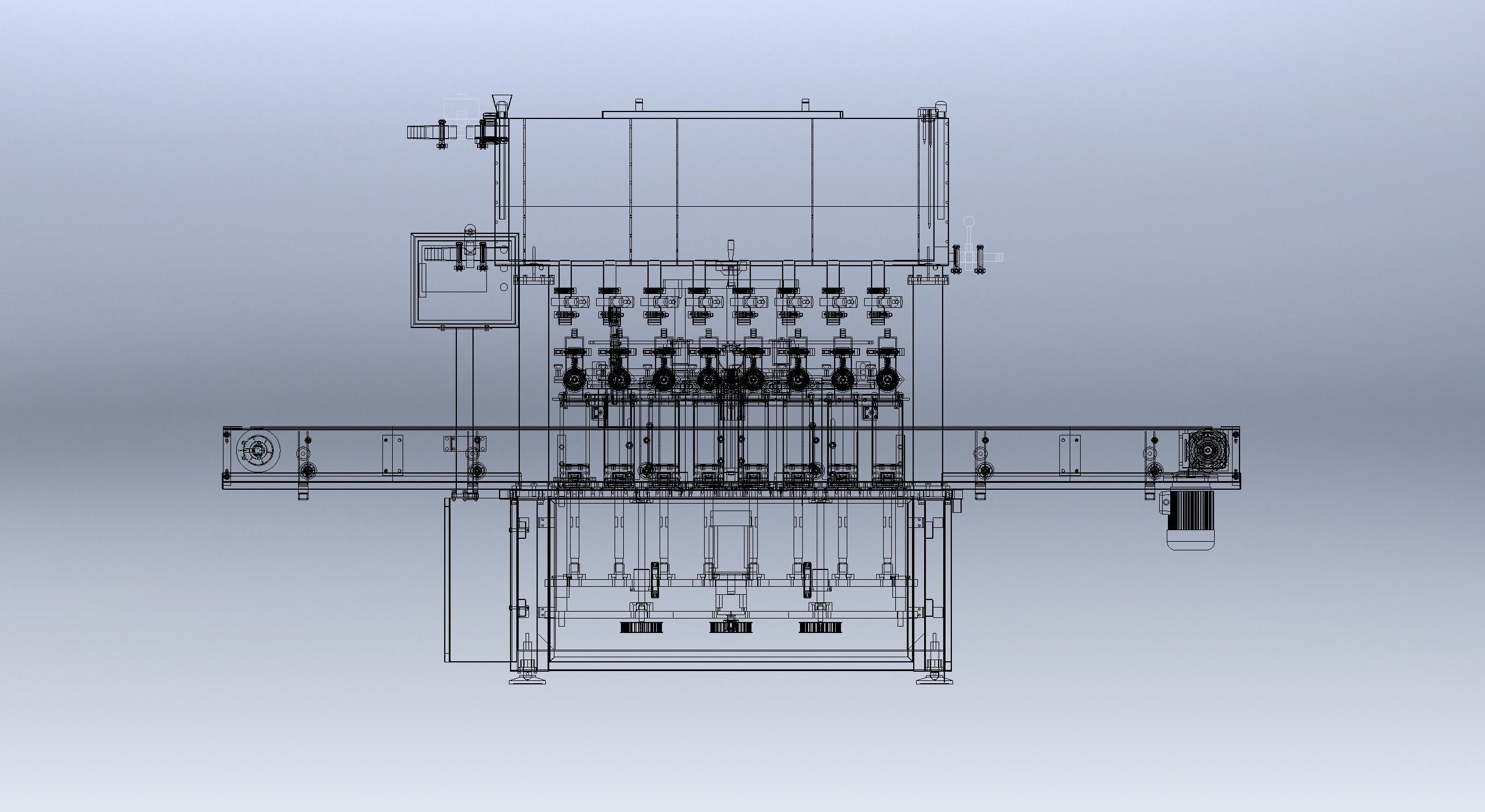 Liquid filling machine assembly line 3D model | CGTrader