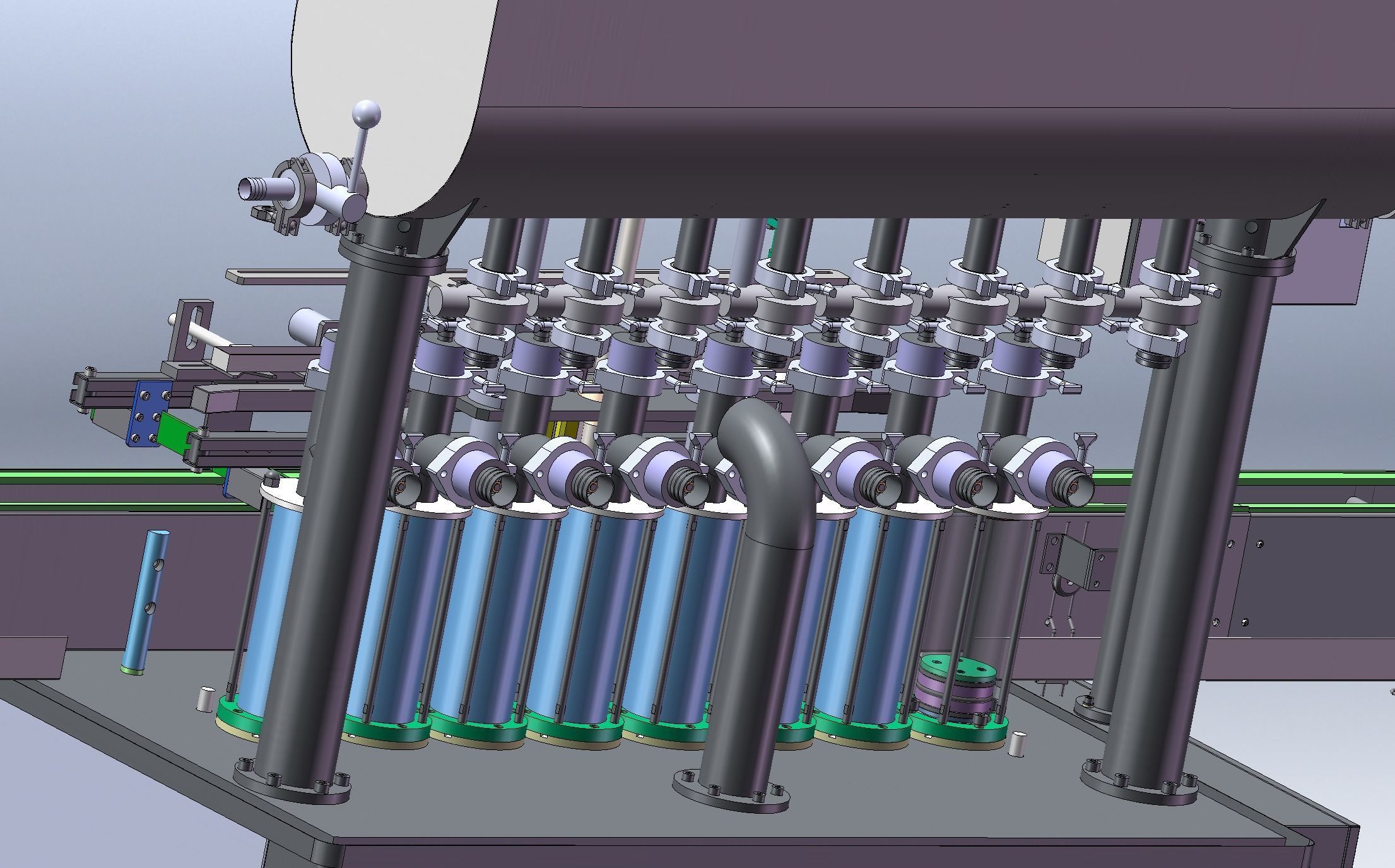 Liquid filling machine assembly line 3D model | CGTrader