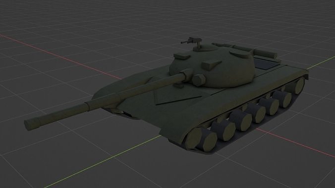 3D model T-64 Tank Low Poly with Skeleton and Suspension VR / AR / low ...