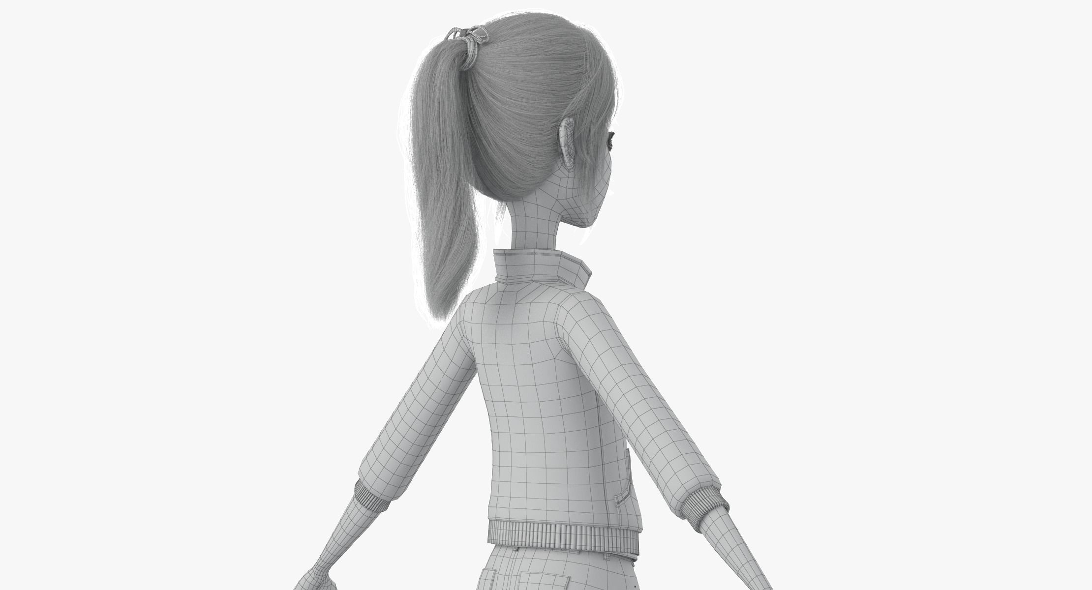 Cartoon Moto Girl Rigged 3D model rigged | CGTrader