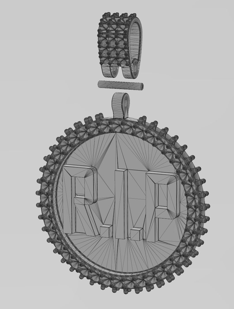 Iced RIP memory diamond pendant with bail 3D model 3D printable | CGTrader