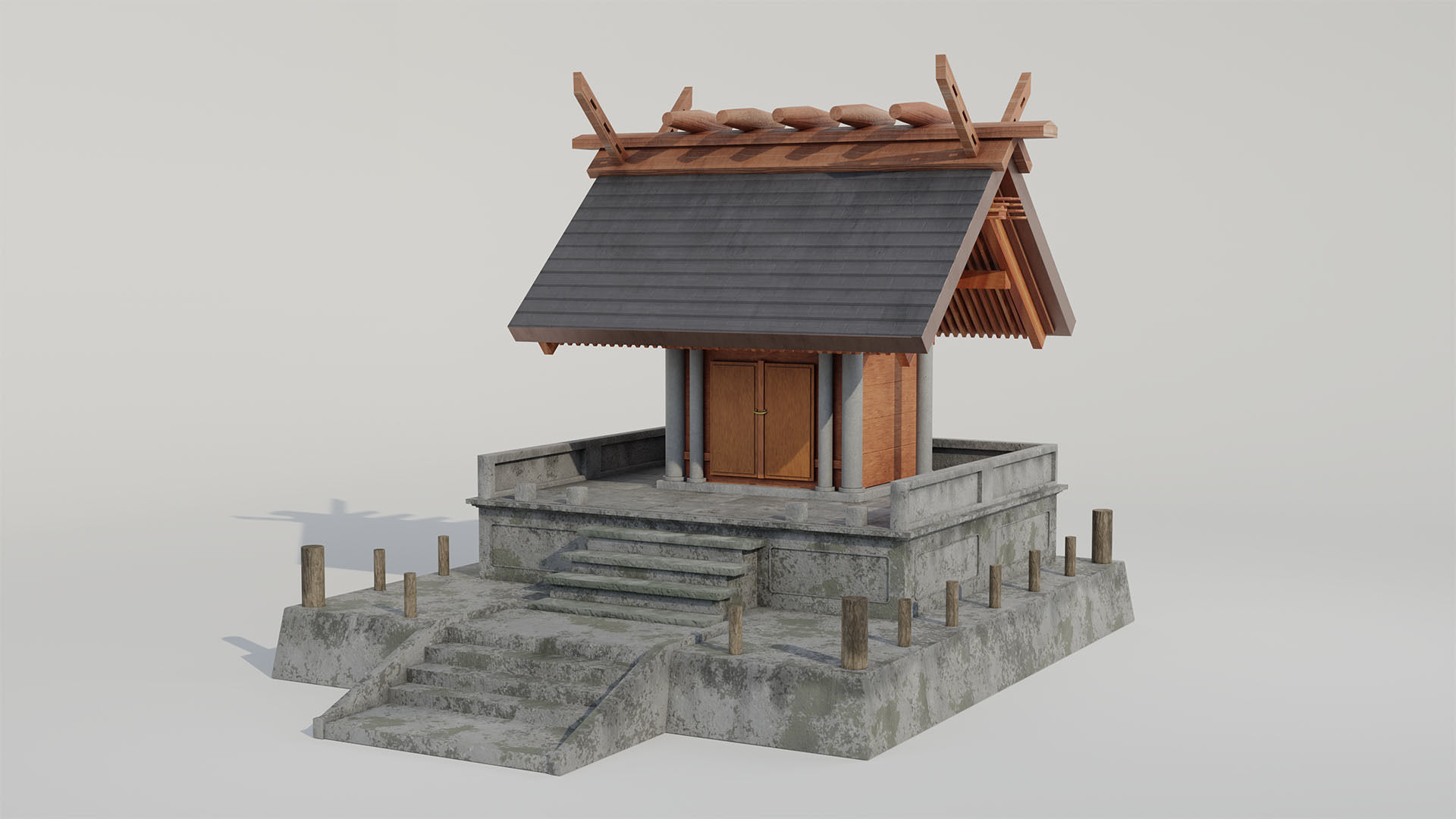 3D model Japanese Temple - Game Ready - PBR VR / AR / low-poly | CGTrader