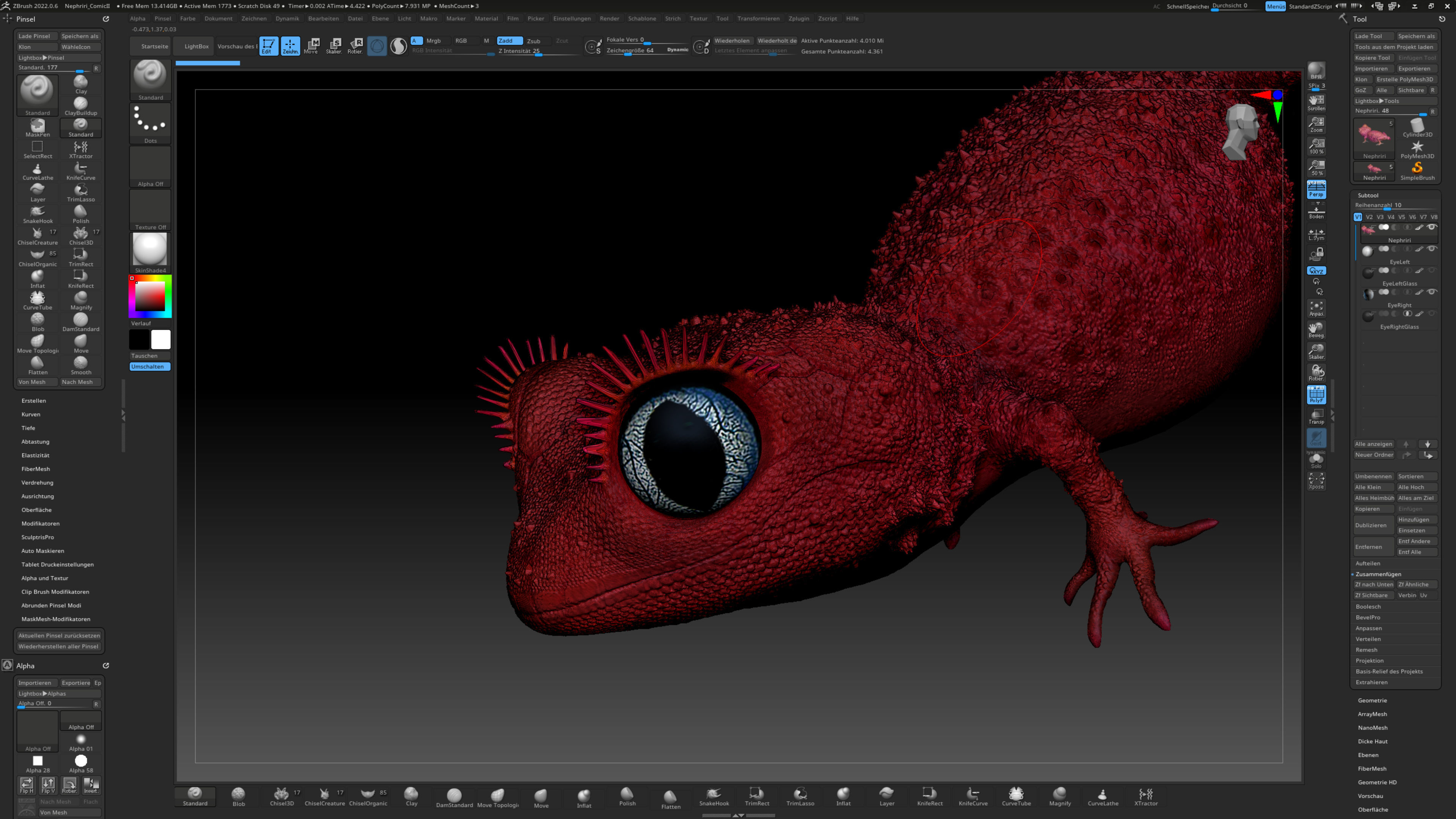 Nephriri Pink Gecko lady High-polygon 3D model full-size texture 3D ...