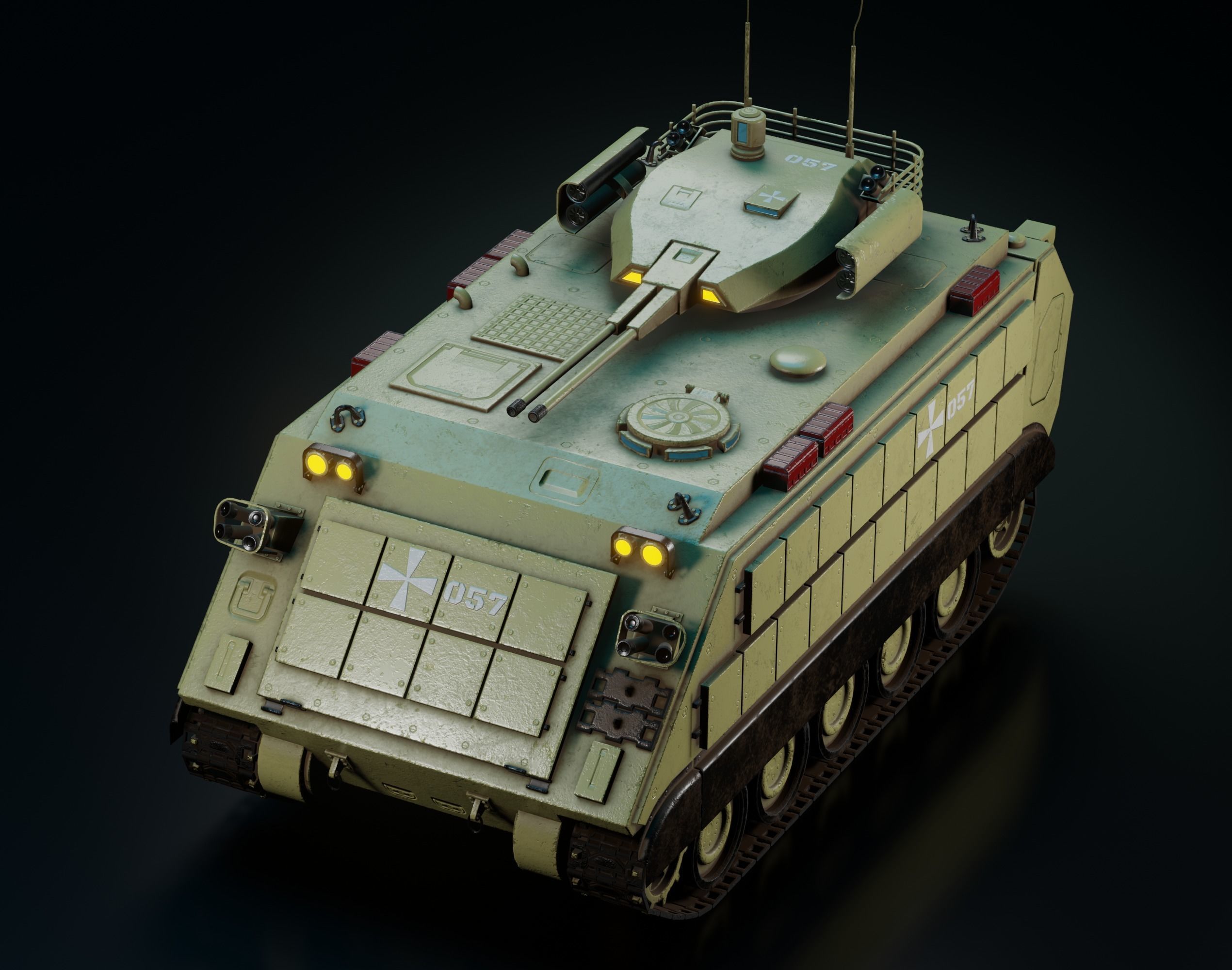 3D model M113 Modernized Tank - Armored personnel carrier VR / AR / low ...