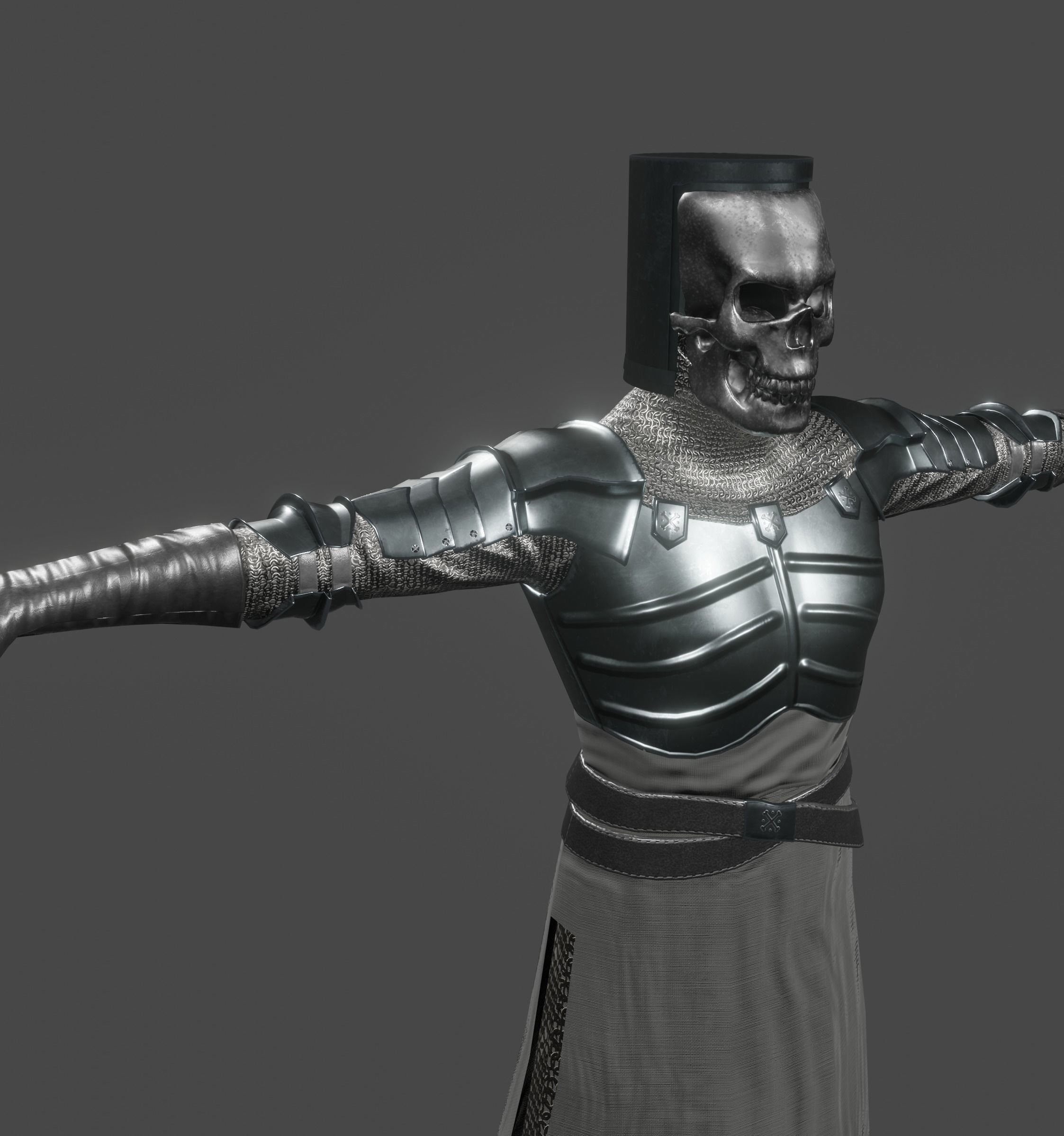 3D model Ghost medieval templar knigh suit VR / AR / low-poly | CGTrader