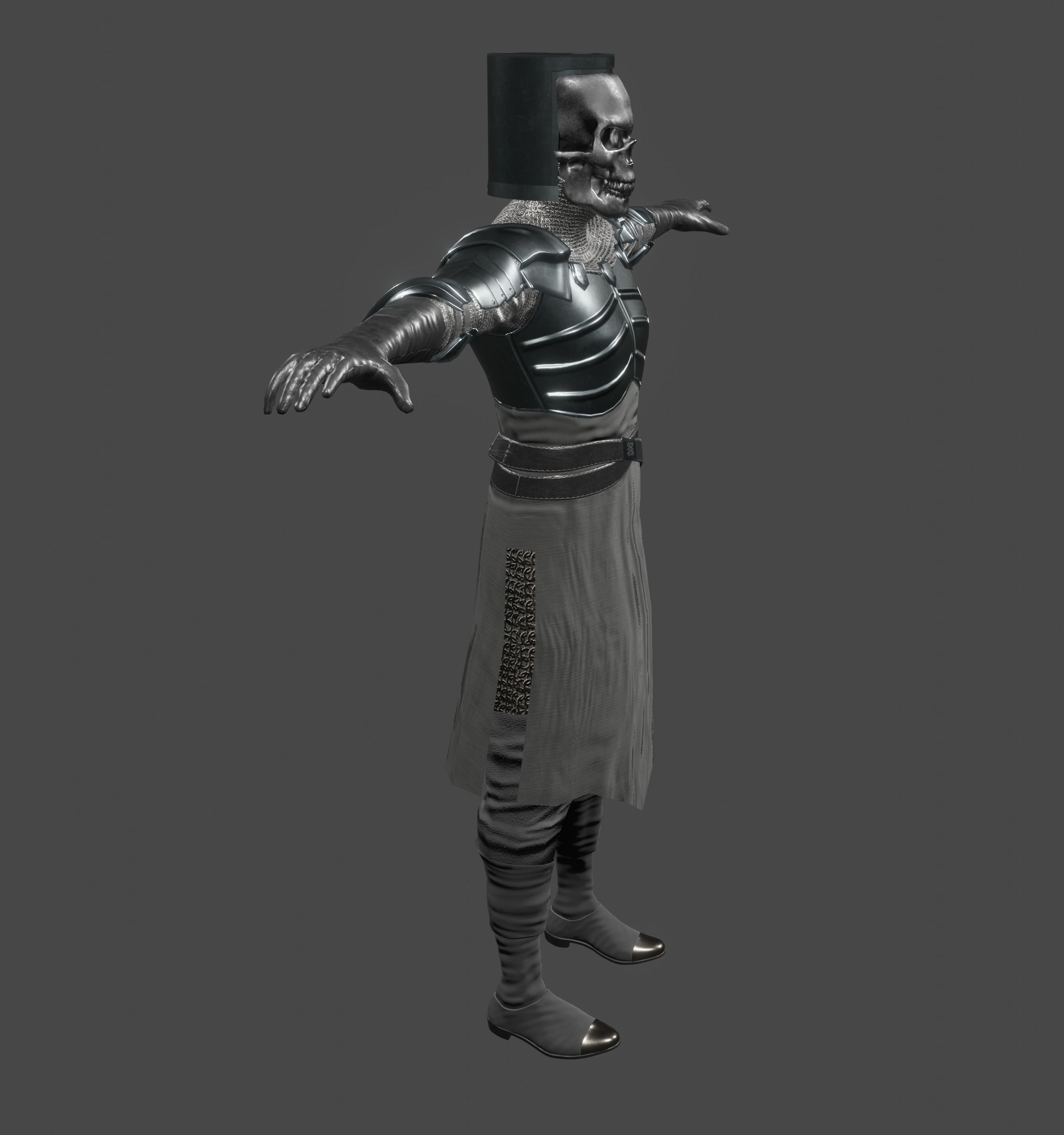 3D model Ghost medieval templar knigh suit VR / AR / low-poly | CGTrader
