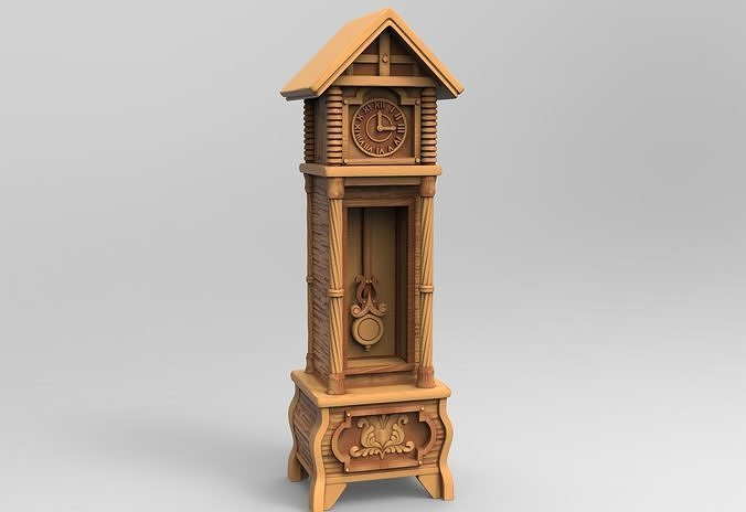 Grandfather Clock 3D model 3D printable | CGTrader