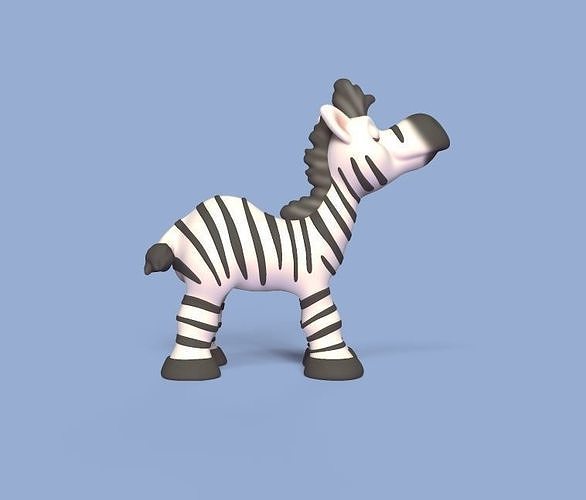 Cartoon Zebra 3D model 3D printable | CGTrader