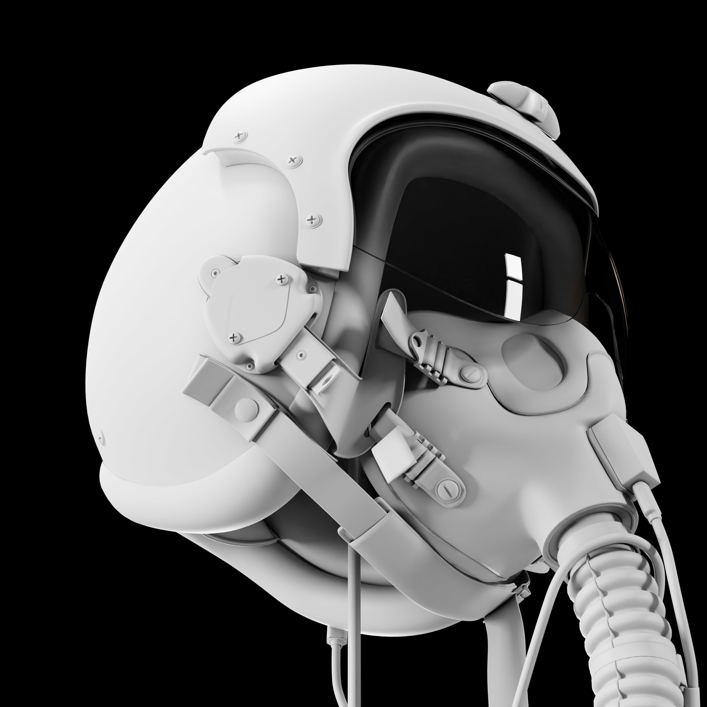 High Quality HGU-33 Fighter Pilot Helmet with MBU-12 Oxygen Mask 3D ...