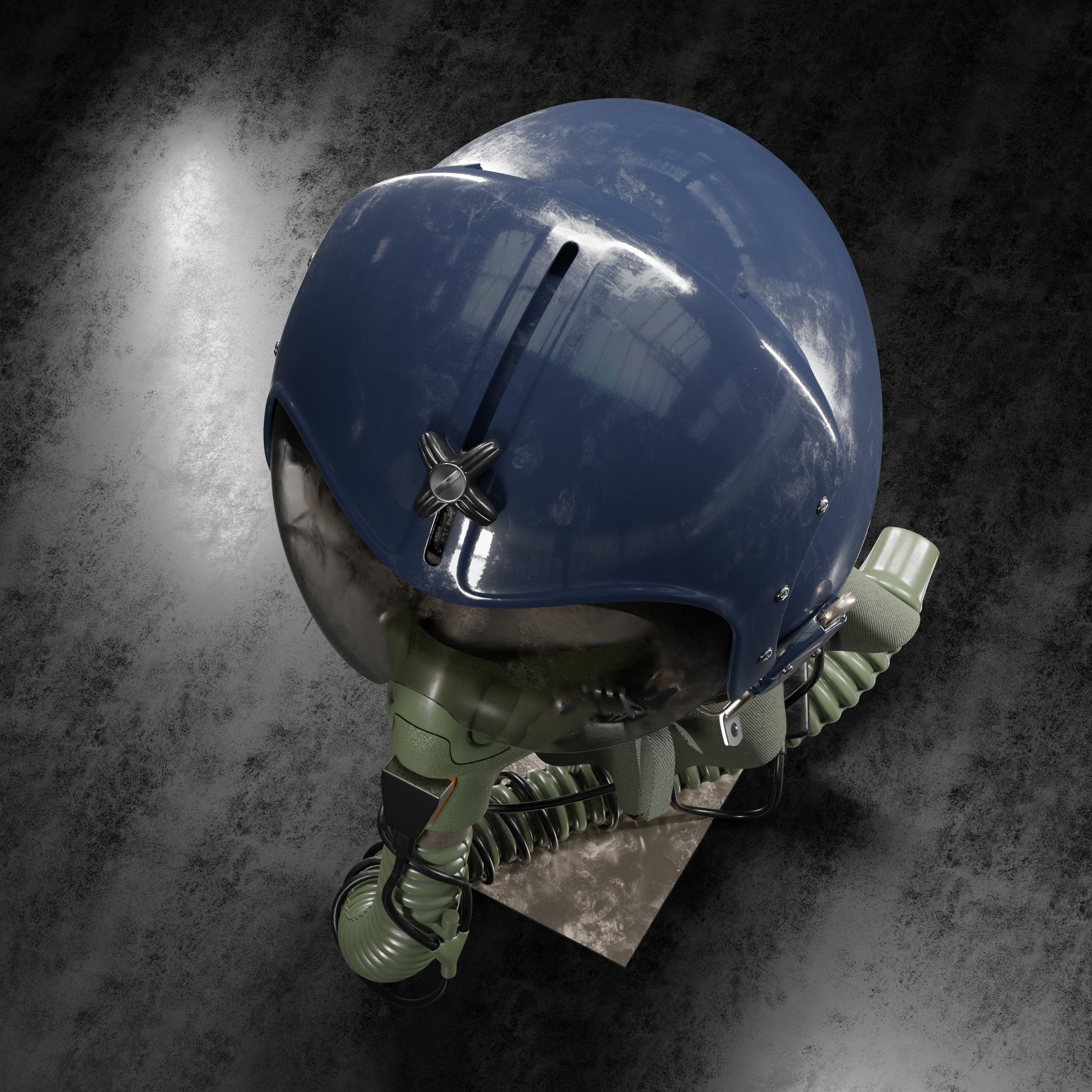 High Quality HGU-33 Fighter Pilot Helmet with MBU-12 Oxygen Mask 3D ...