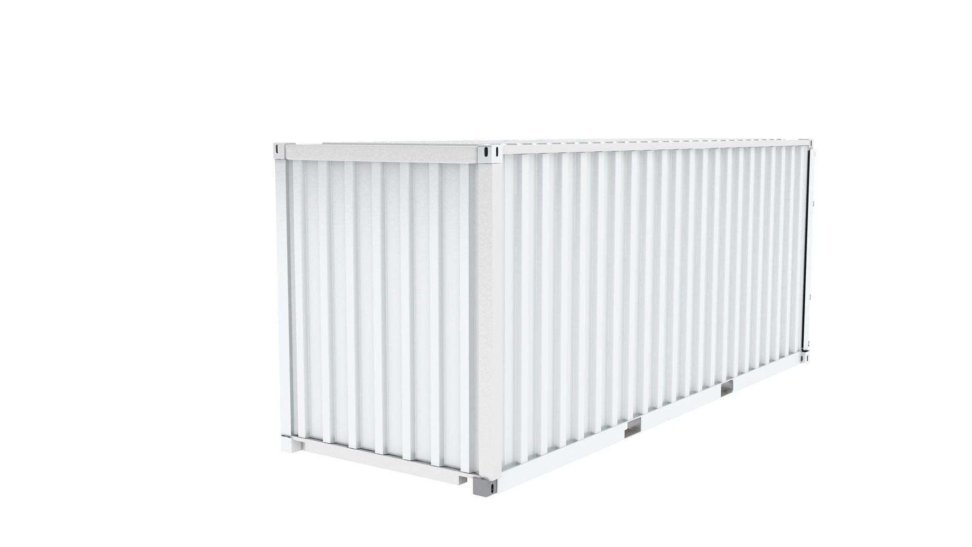 20 ft ISO Container White 3D model | CGTrader