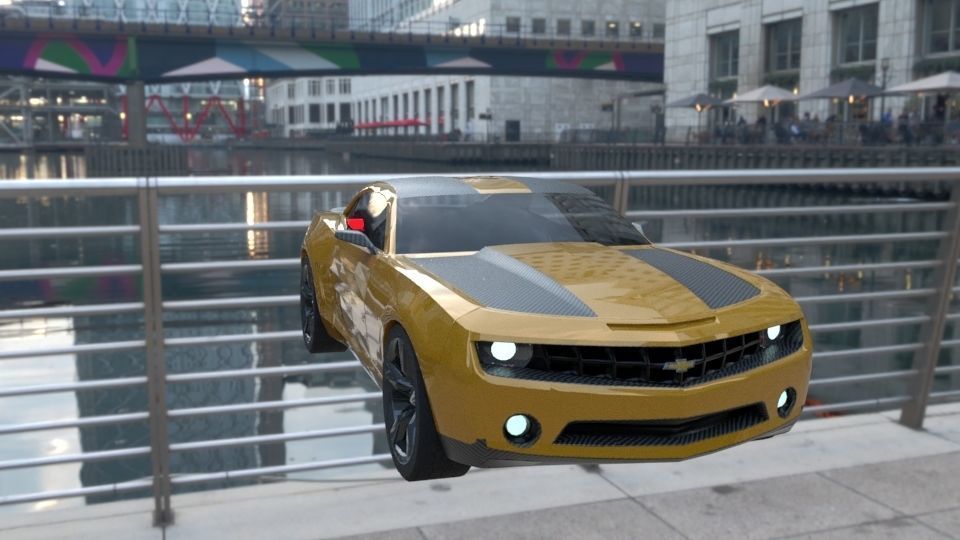 Chevrolet Camaro Bumblebee Rigged Car 3D model rigged | CGTrader