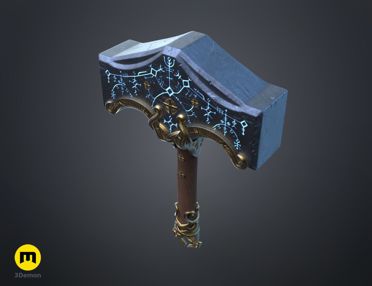 Mjolnir hammer - God of War Ragnarok 3D model 3D printable | CGTrader