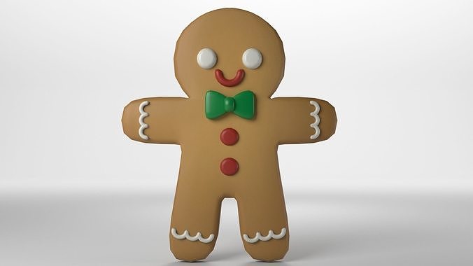 3D model Low poly - Cute Gingerbread Cookie VR / AR / low-poly | CGTrader