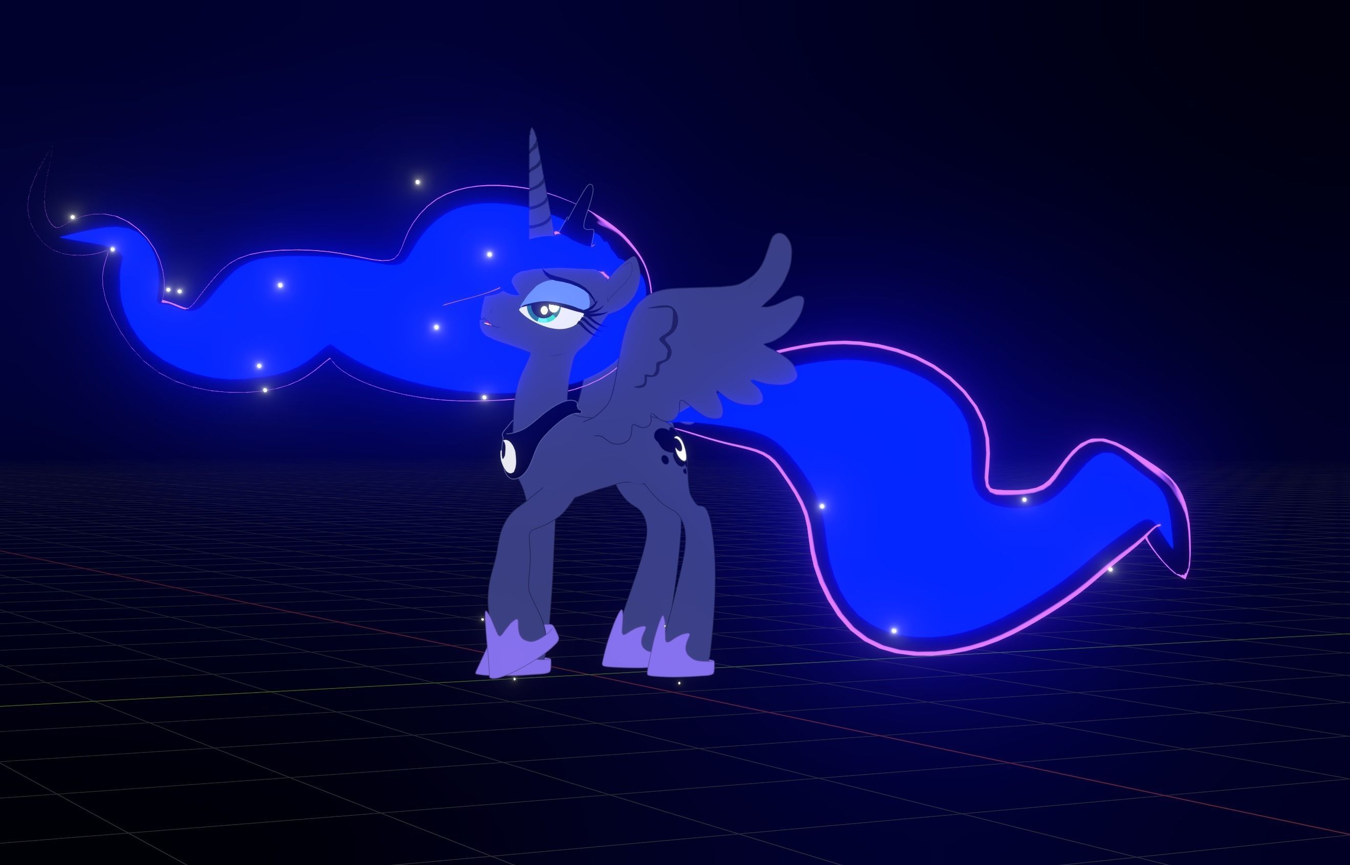 Princess Luna with Toon Shading 3D model rigged | CGTrader
