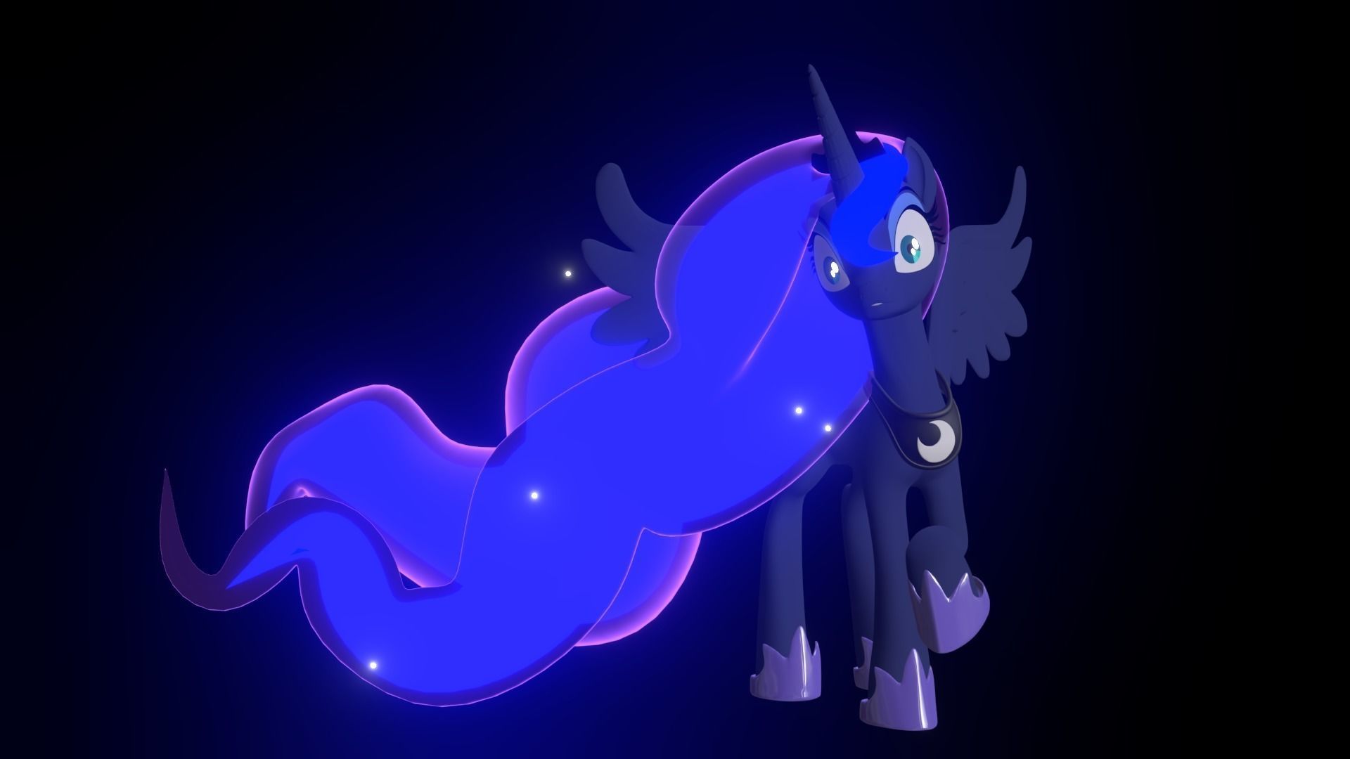 Princess Luna with Toon Shading 3D model rigged | CGTrader