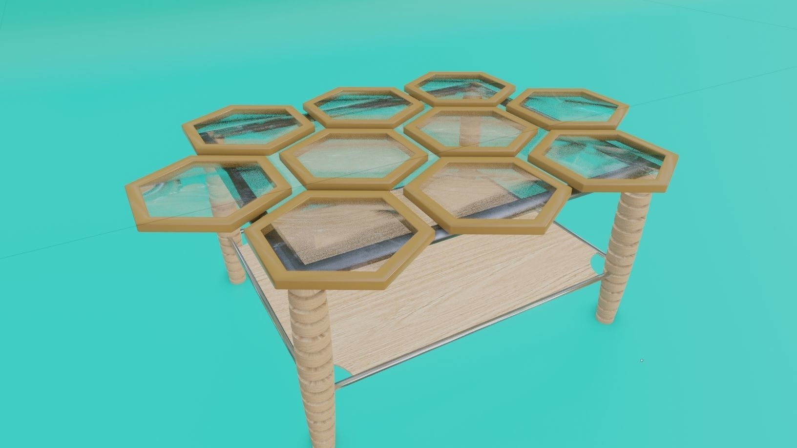 The honeycomb table 3D model | CGTrader