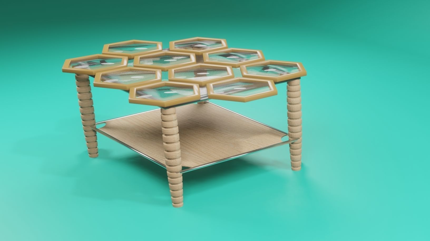 The honeycomb table 3D model | CGTrader