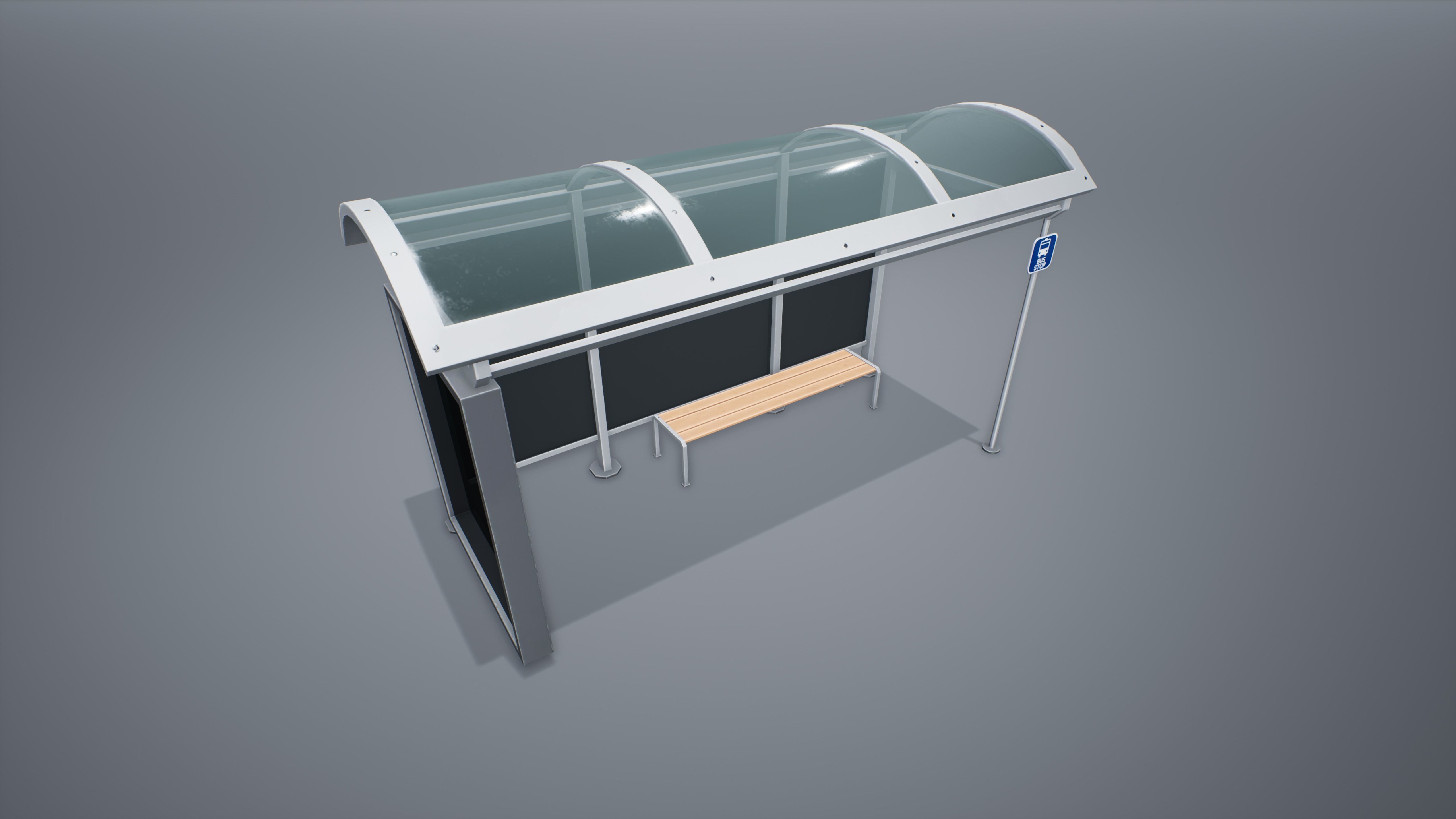 3D model Stylized Bus Stop VR / AR / low-poly | CGTrader