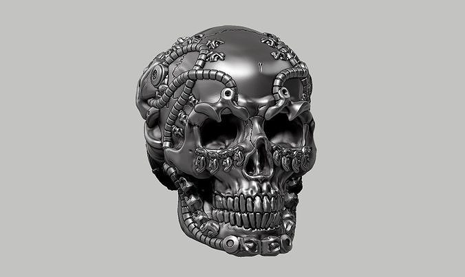 skull robot head a60 3D model 3D printable | CGTrader