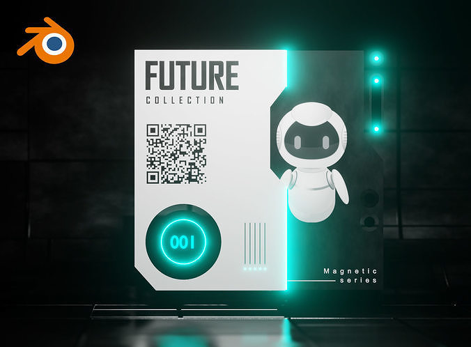 3D Blender template NFT Future card 3D model animated | CGTrader