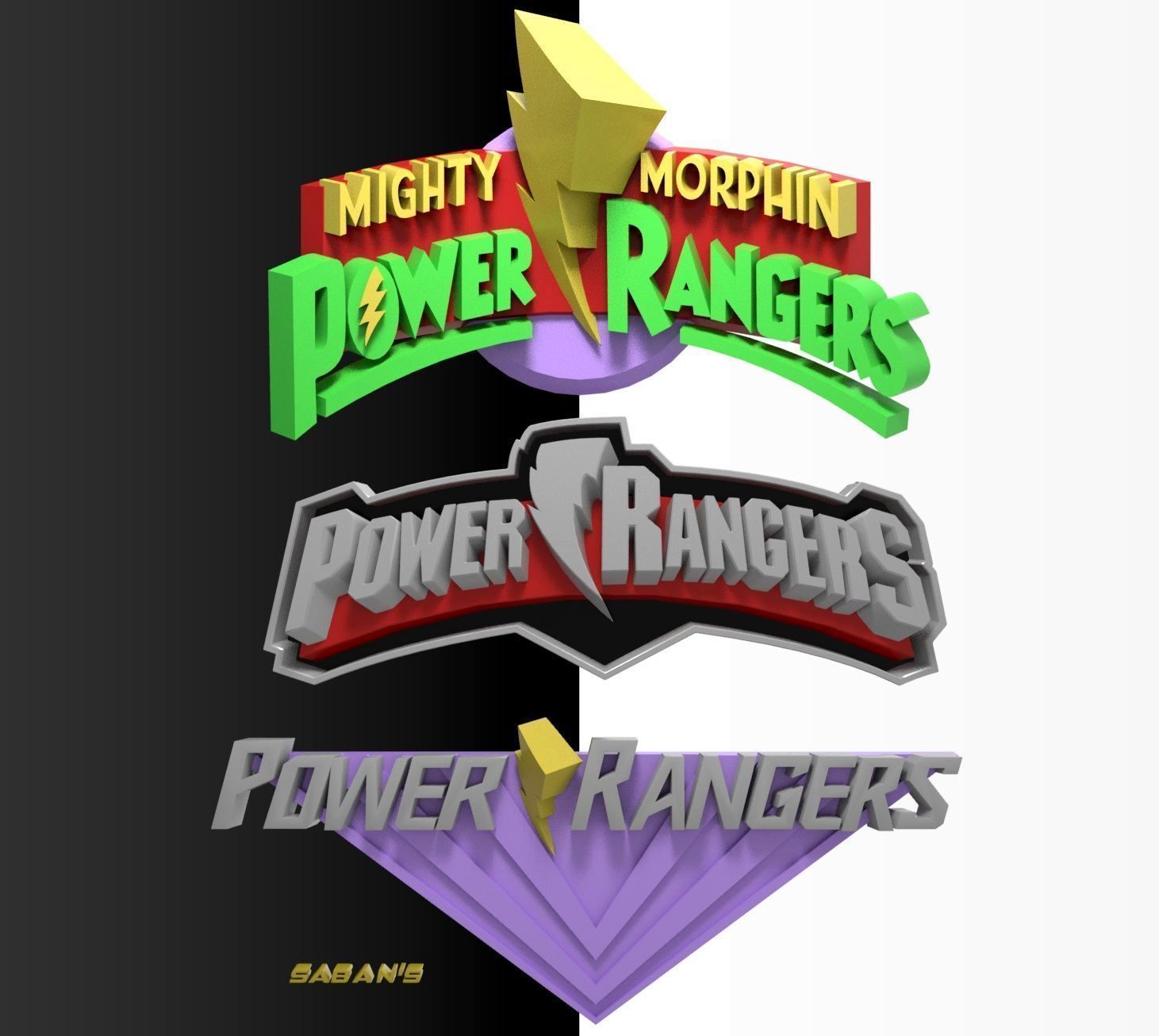 Power Rangers - Logos 3D model 3D printable | CGTrader
