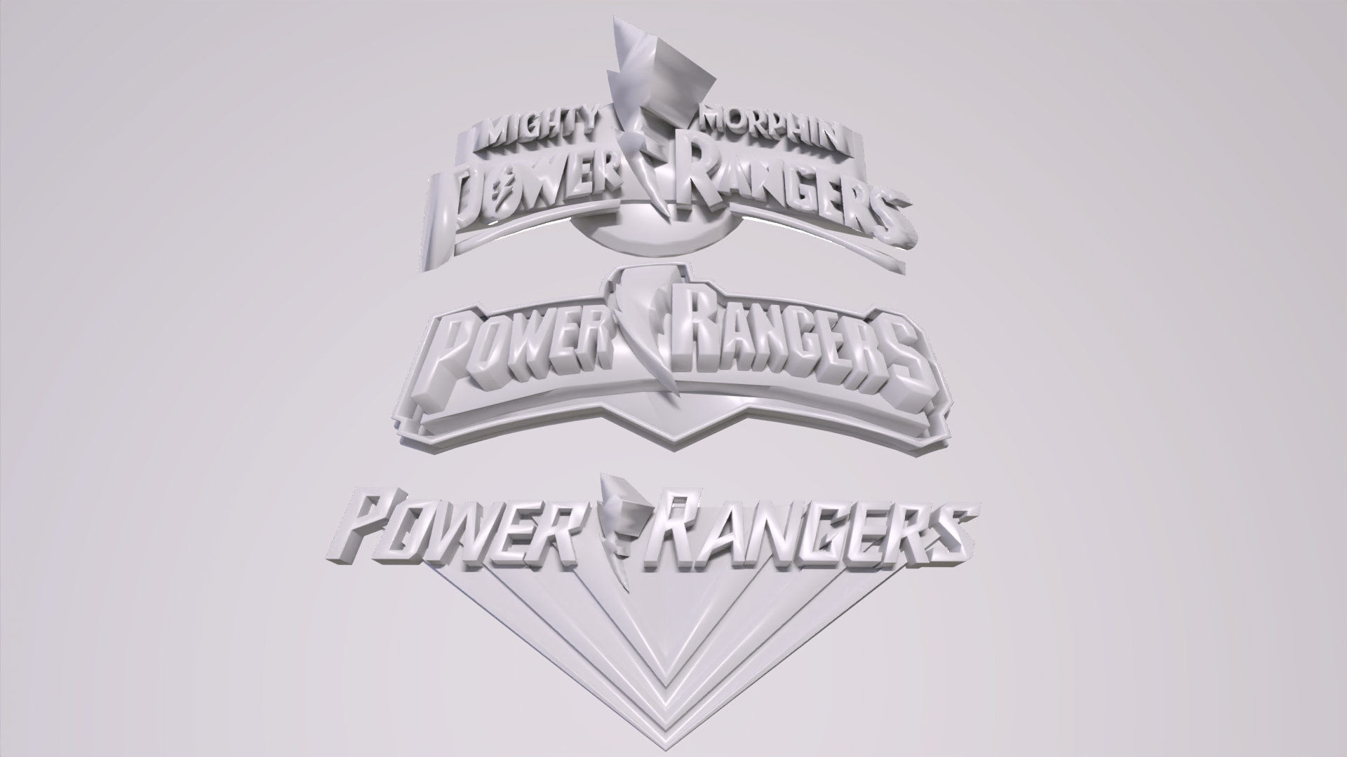 Power Rangers - Logos 3D model 3D printable | CGTrader