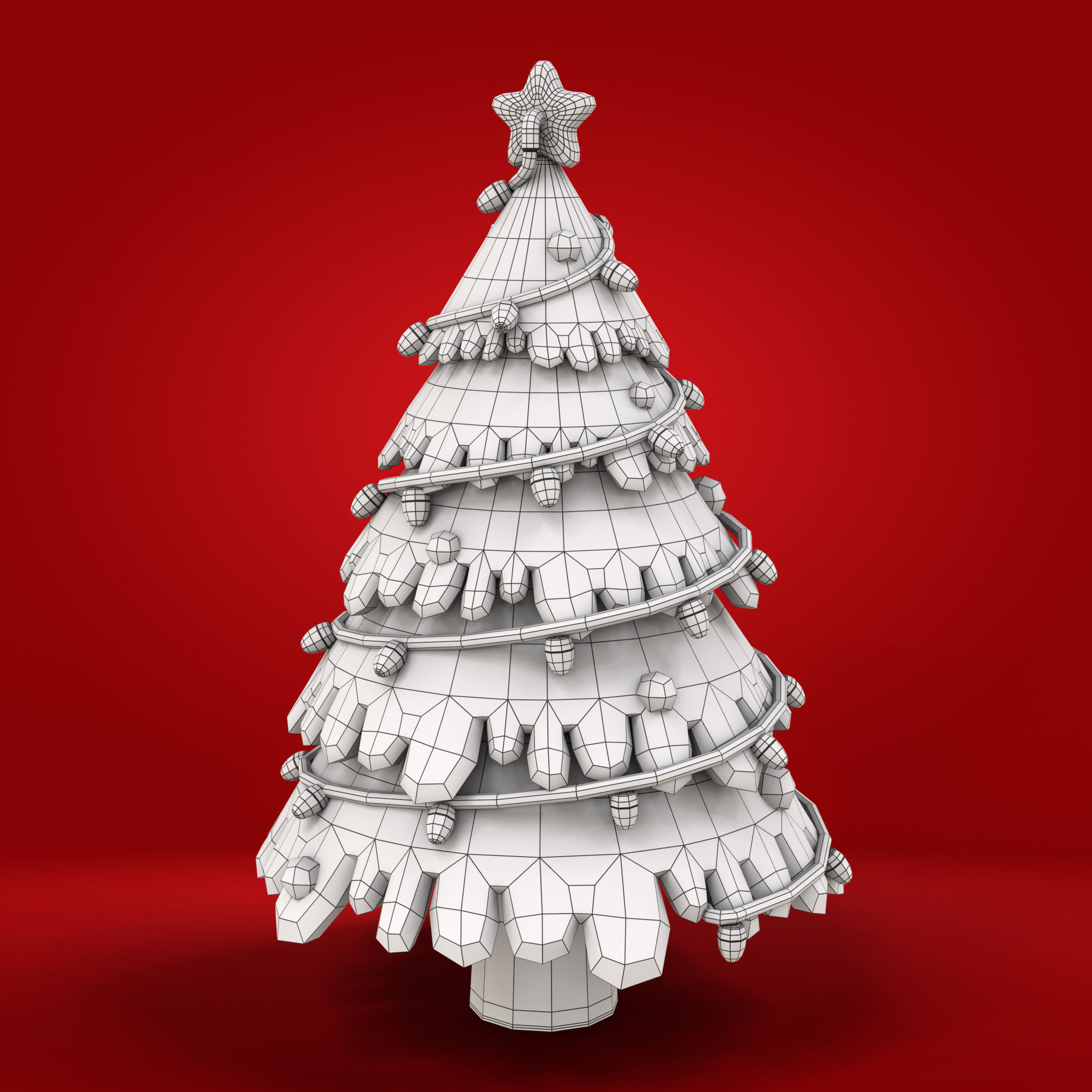 3D model Cartoon Christmas Tree VR / AR / low-poly | CGTrader