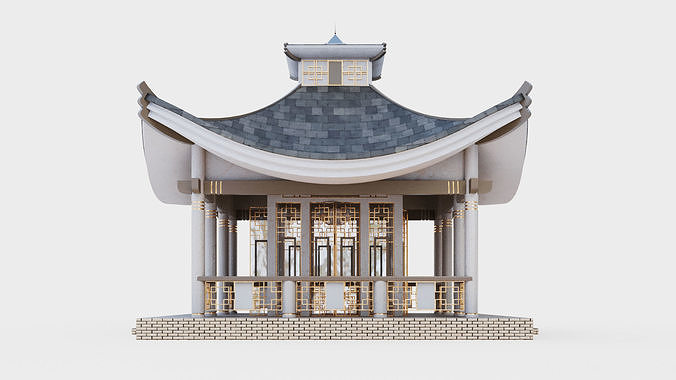 Chinese Style Pavilion Gazebo 3D model | CGTrader