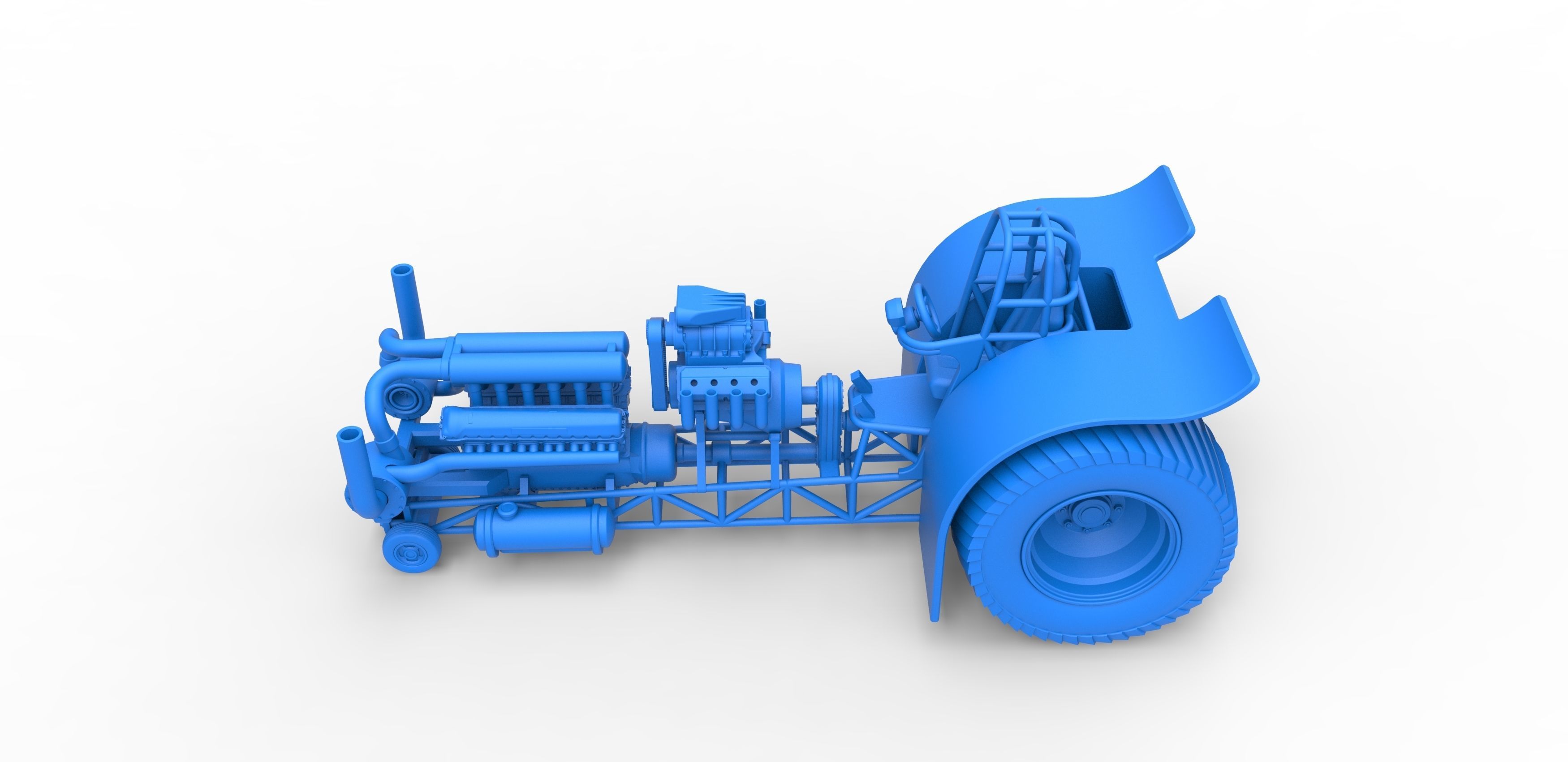 Diecast Pulling tractor with V12 and V8 engines Scale 1 to 25 3D model ...