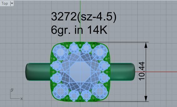 Square diamond ring 3272 3D print model 3D model 3D printable | CGTrader