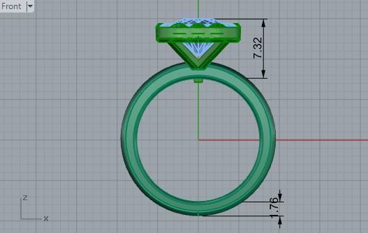 Square diamond ring 3272 3D print model 3D model 3D printable | CGTrader