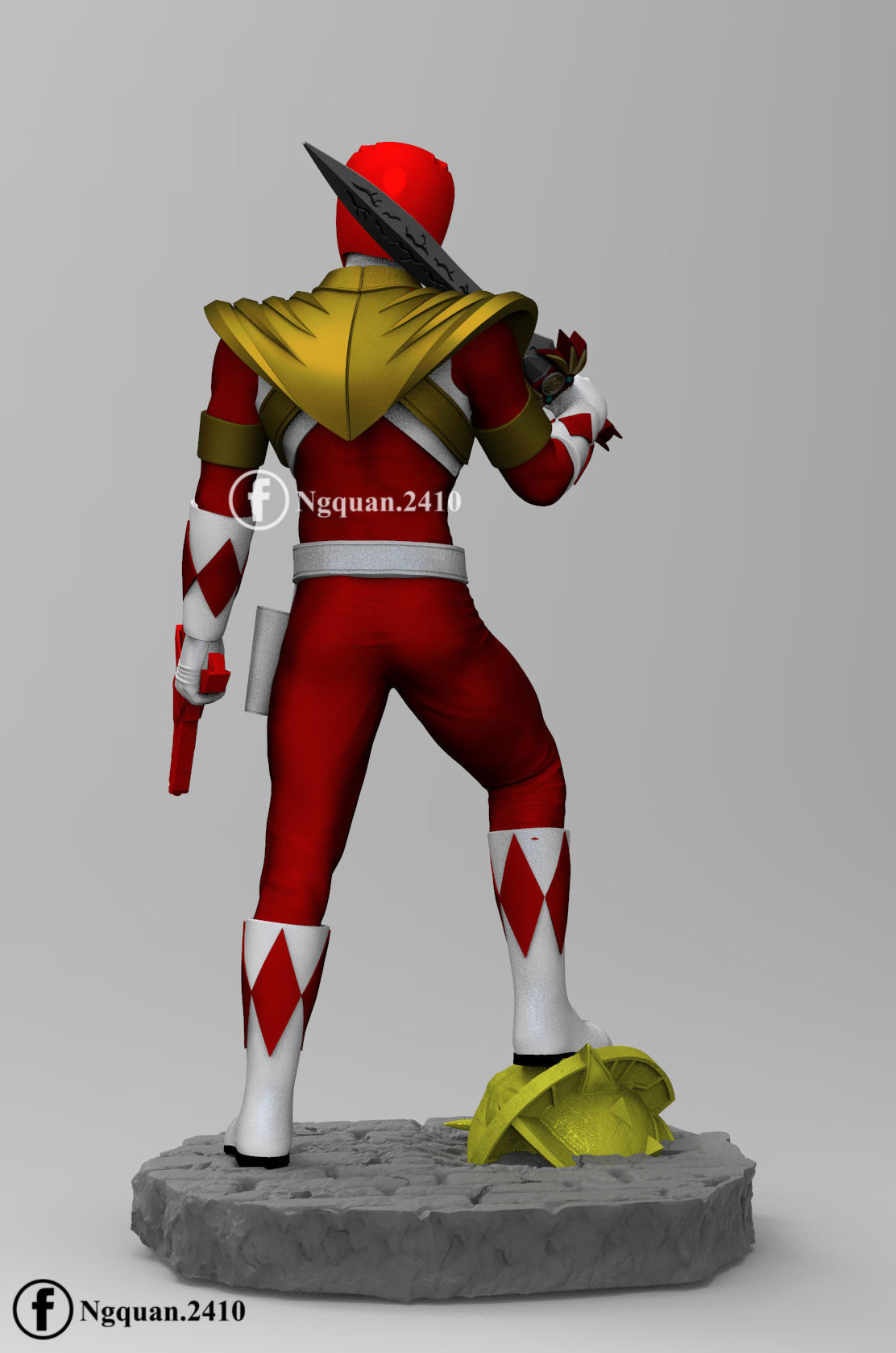 MMPR- Red Ranger 3D model 3D printable | CGTrader