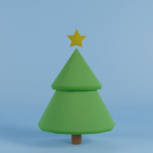 3D model Set of low poly Christmas Tree set A Low-poly 3D model VR / AR ...