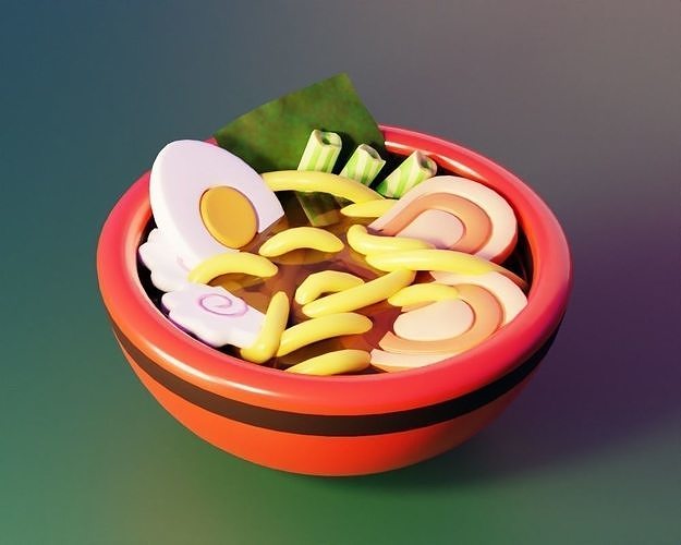 Ramen Noodle Bowl - Cute Cartoon 3D model | CGTrader