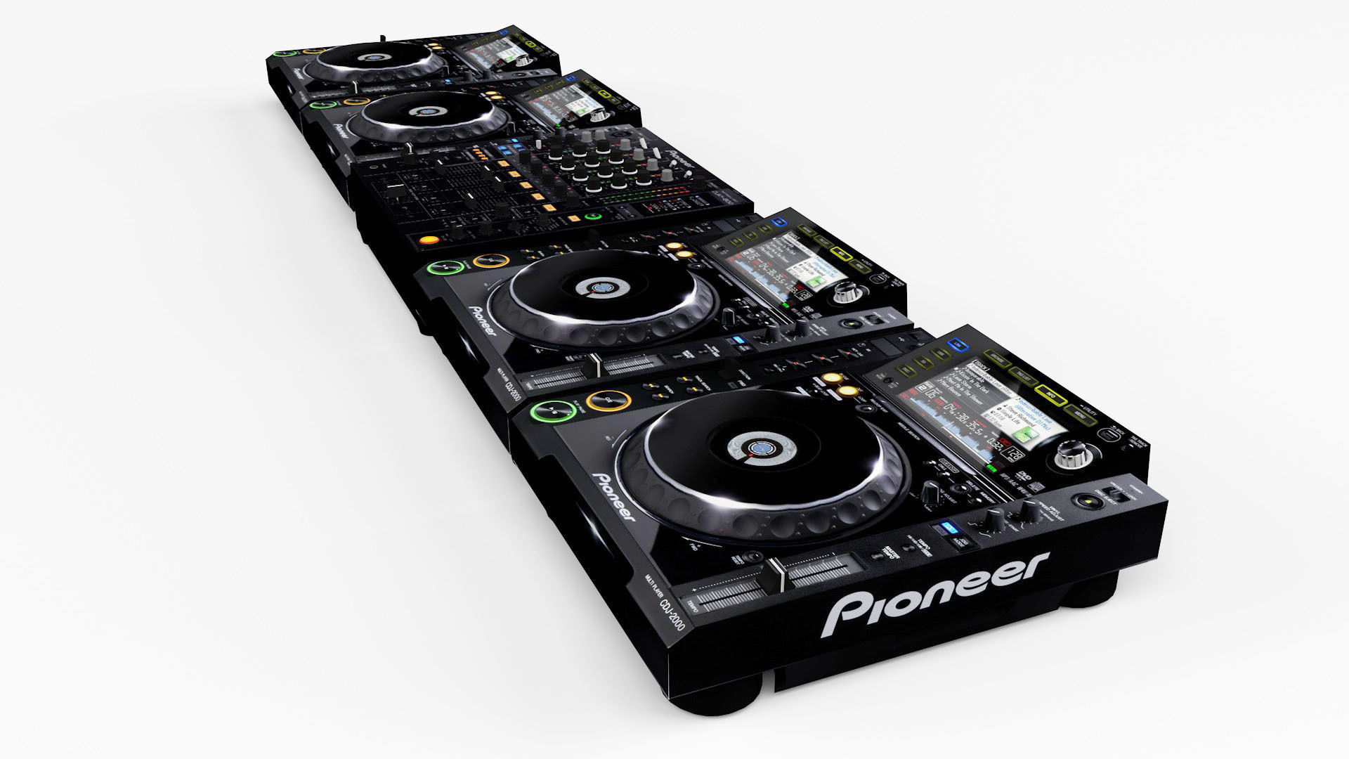Pioneer CDJ DJM booth set 3D model | CGTrader