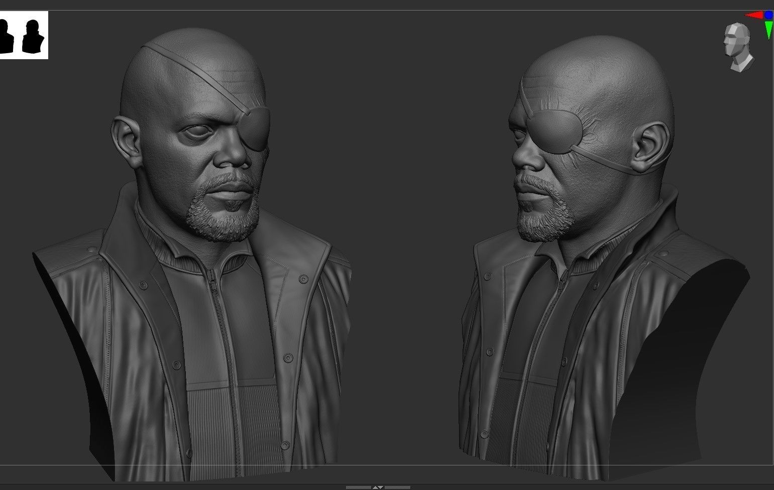 Nick Fury Bust 3D model 3D printable | CGTrader