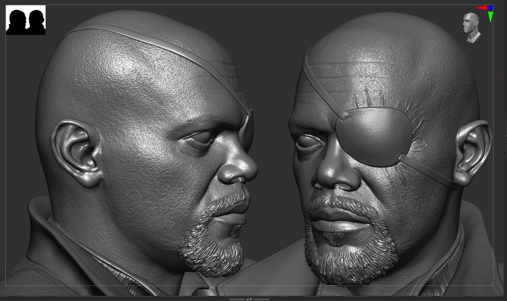 Nick Fury Bust 3D model 3D printable | CGTrader