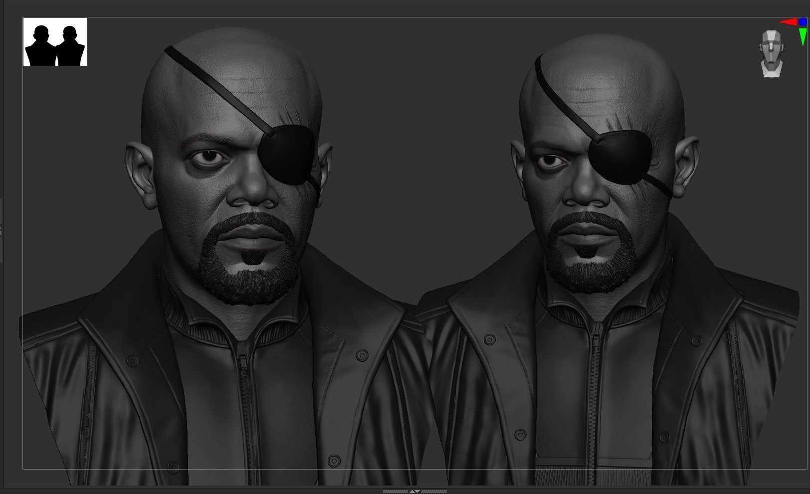 Nick Fury Bust 3D model 3D printable | CGTrader