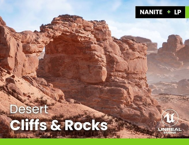 3D model Desert Sandstone Cliffs and Rocks Modular UE VR / AR / low-poly | CGTrader