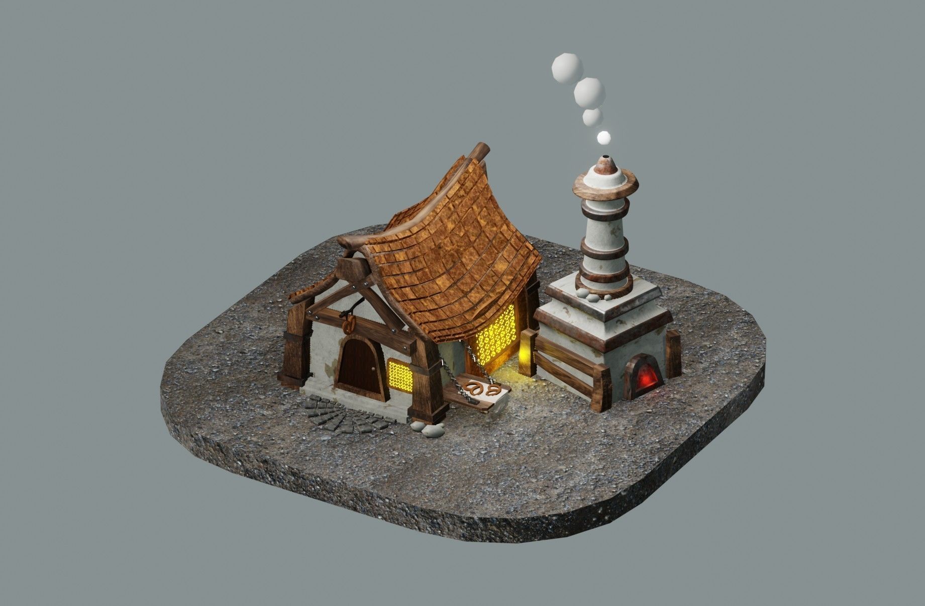 3D model Medieval bakery blender VR / AR / low-poly | CGTrader