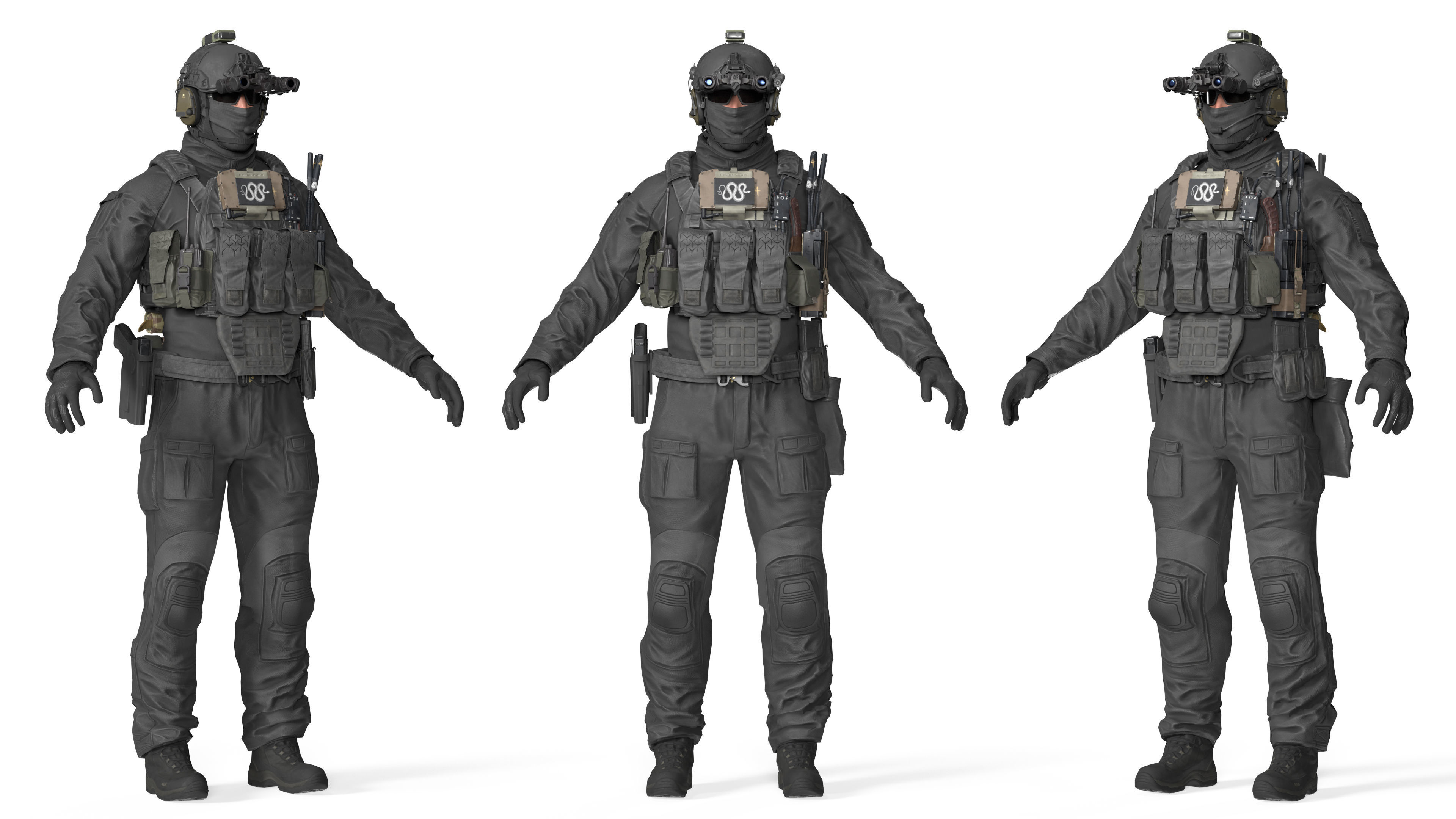 3D model GAME READY RIGGED WESTERN SPECIAL OPERATIONS CHARACTER V1 VR ...