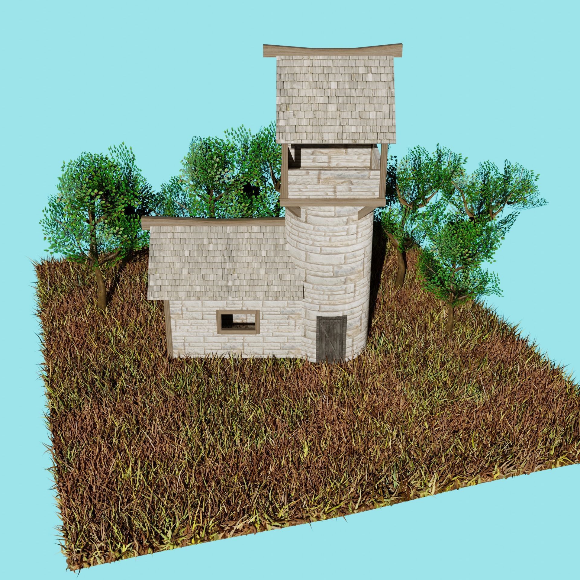 Watch Tower game ready PBR free VR / AR / low-poly 3D model | CGTrader