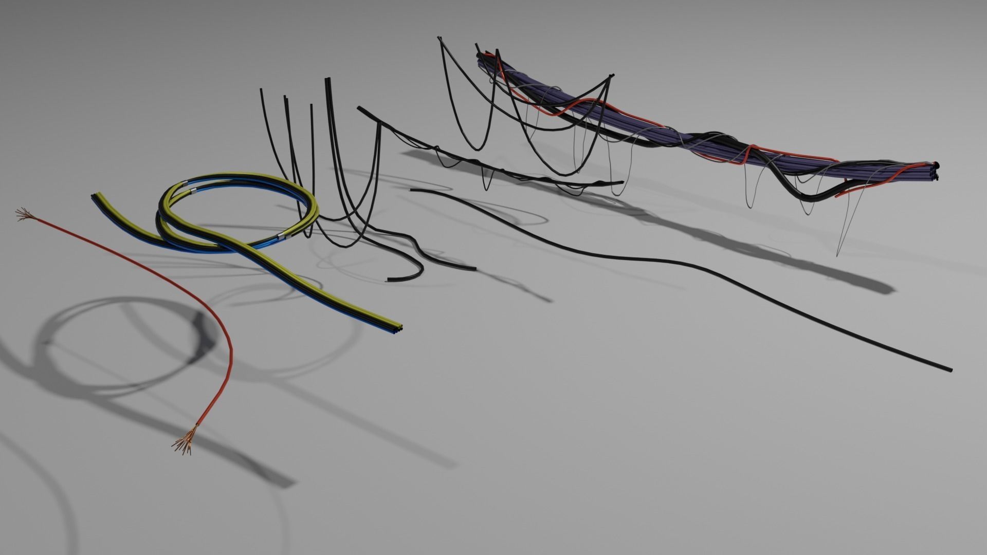 Mini pack wires and cables 3D models free 3D model | CGTrader