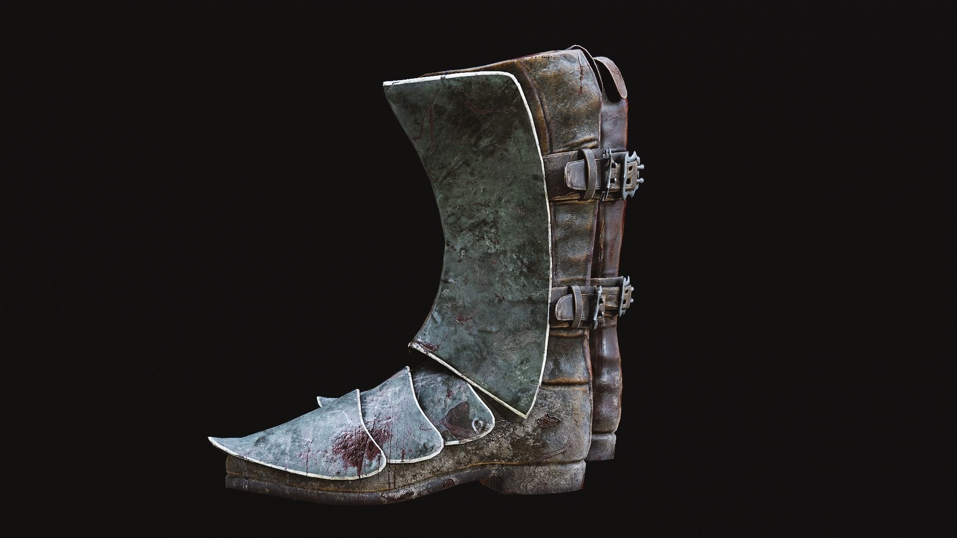 3D model Medival Armored Boots VR / AR / low-poly | CGTrader