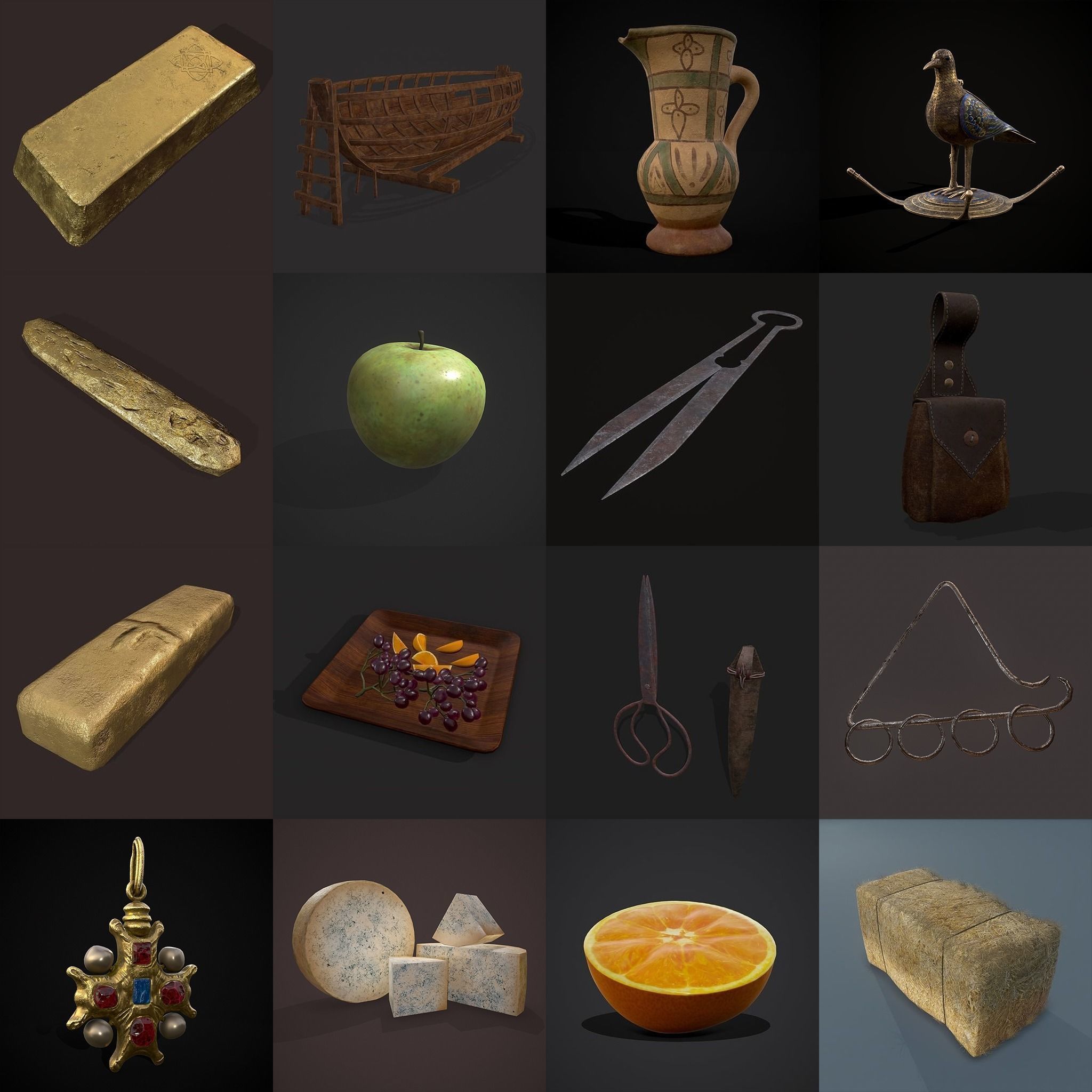 3D Model Collection 750 Medieval Props Pack VR / AR / low-poly | CGTrader