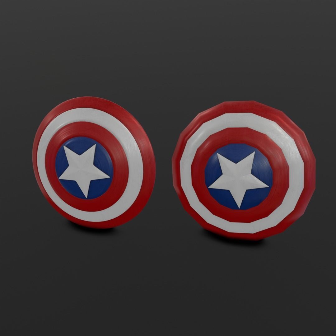 3D model Captain America Shield - Blender VR / AR / low-poly | CGTrader