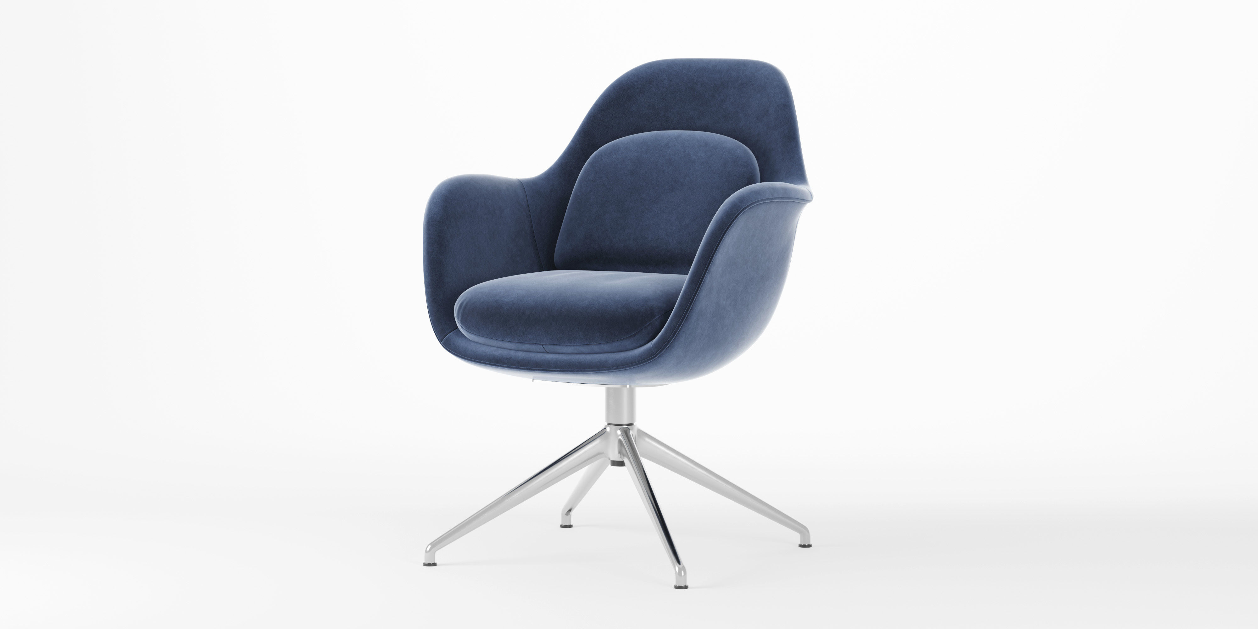 Fredericia Swoon Dining chair swivel base 2 material variations 3D ...