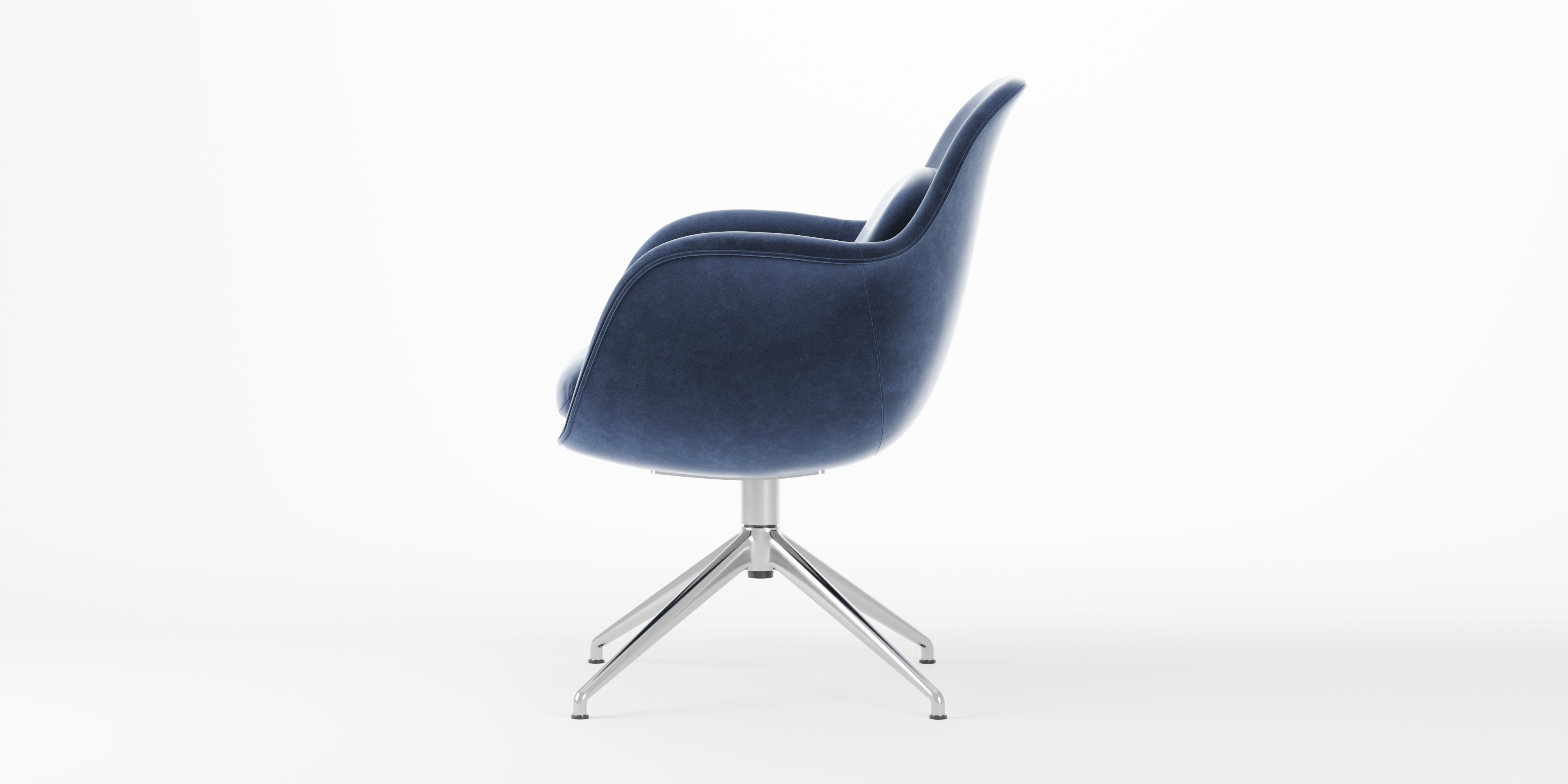 Fredericia Swoon Dining chair swivel base 2 material variations 3D ...