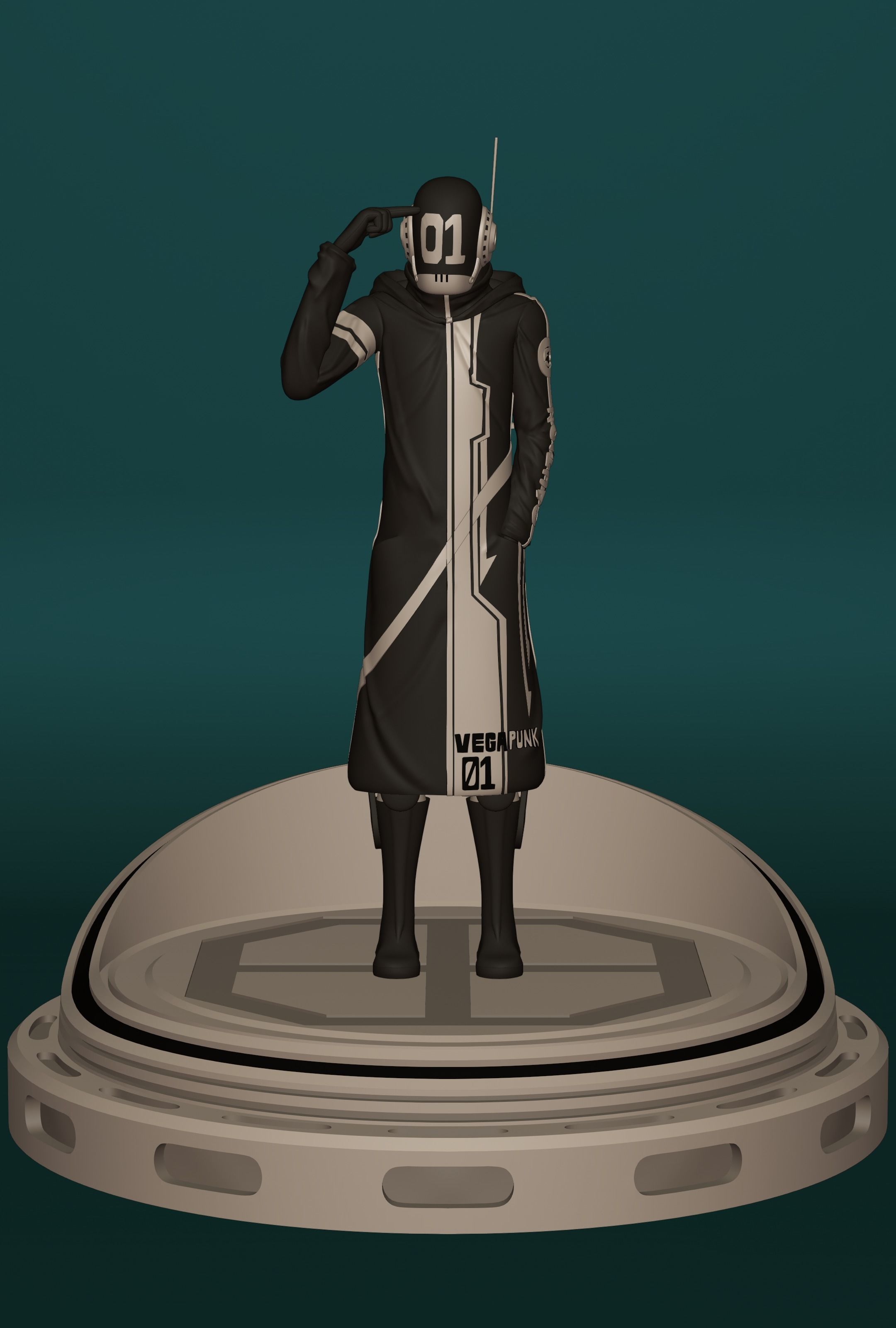 3D model ONE PIECE VEGAPUNK SHAKA FIGURE SCULPT VR / AR / low-poly ...